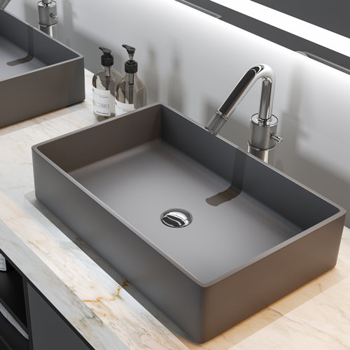 MEDUNJESS 21'' Solid Surface Bathroom Vessel Sink 3 Colour Optional | Wayfair